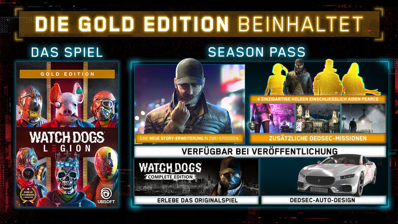 Watch Dogs Legion Gold Edition · Jetzt vorbestellen · PC, PS4, Xbox One ...